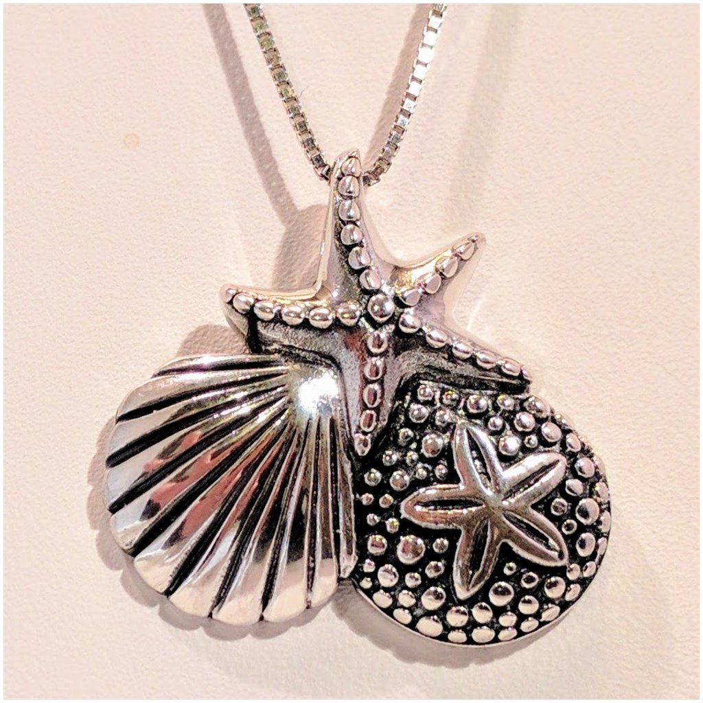 Shell Starfish and Sand Dollar - Silver Papillon