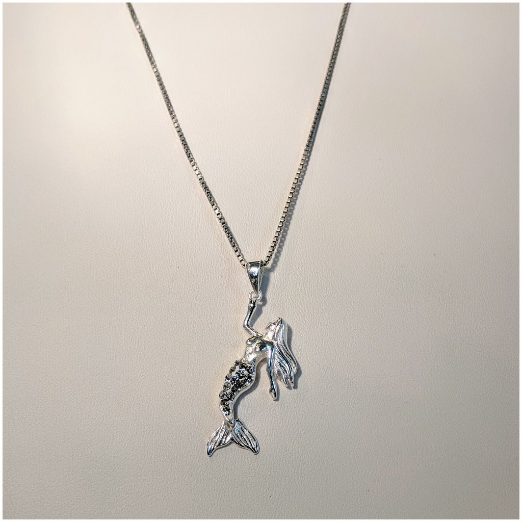 Mermaid Necklace with CZ - Silver Papillon